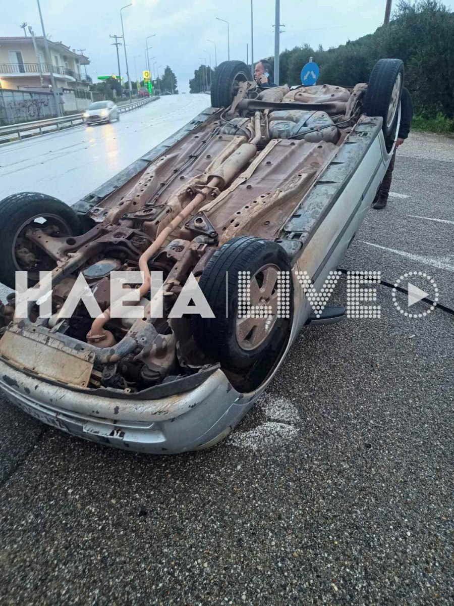 Ηλεία: Τρόμος για οδηγό - Ανεμοστρόβιλος αναποδογύρισε αυτοκίνητο εν ...